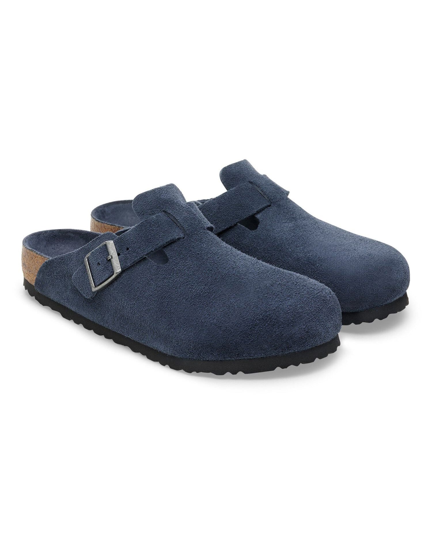 Birkenstock Boston Soft Footbed Unisex Suede Clogs - New Navy Tonal FB ...