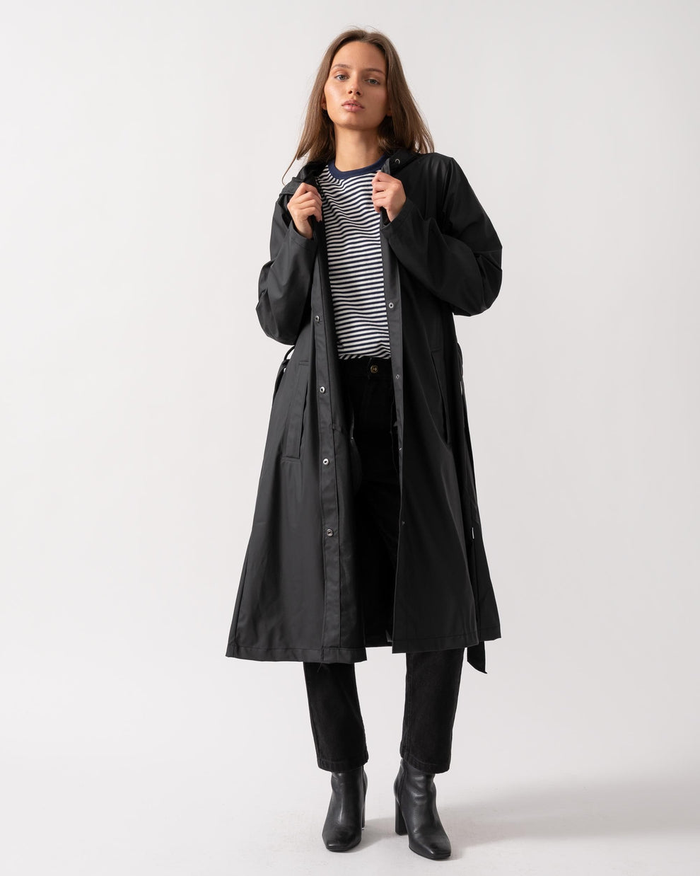 Rains Womens A-Line Longer Jacket - 01 Black – CHO