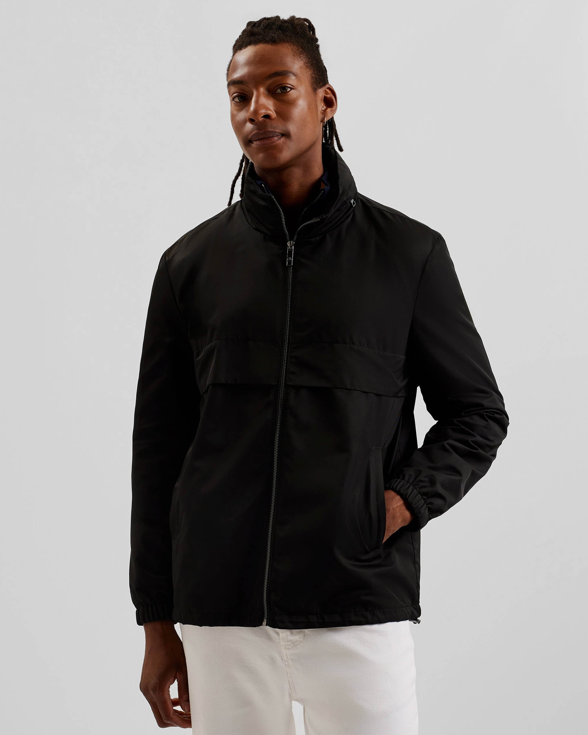 Ted Baker Basham Mens Nylon Sateen Hooded Jacket - Black – CHO