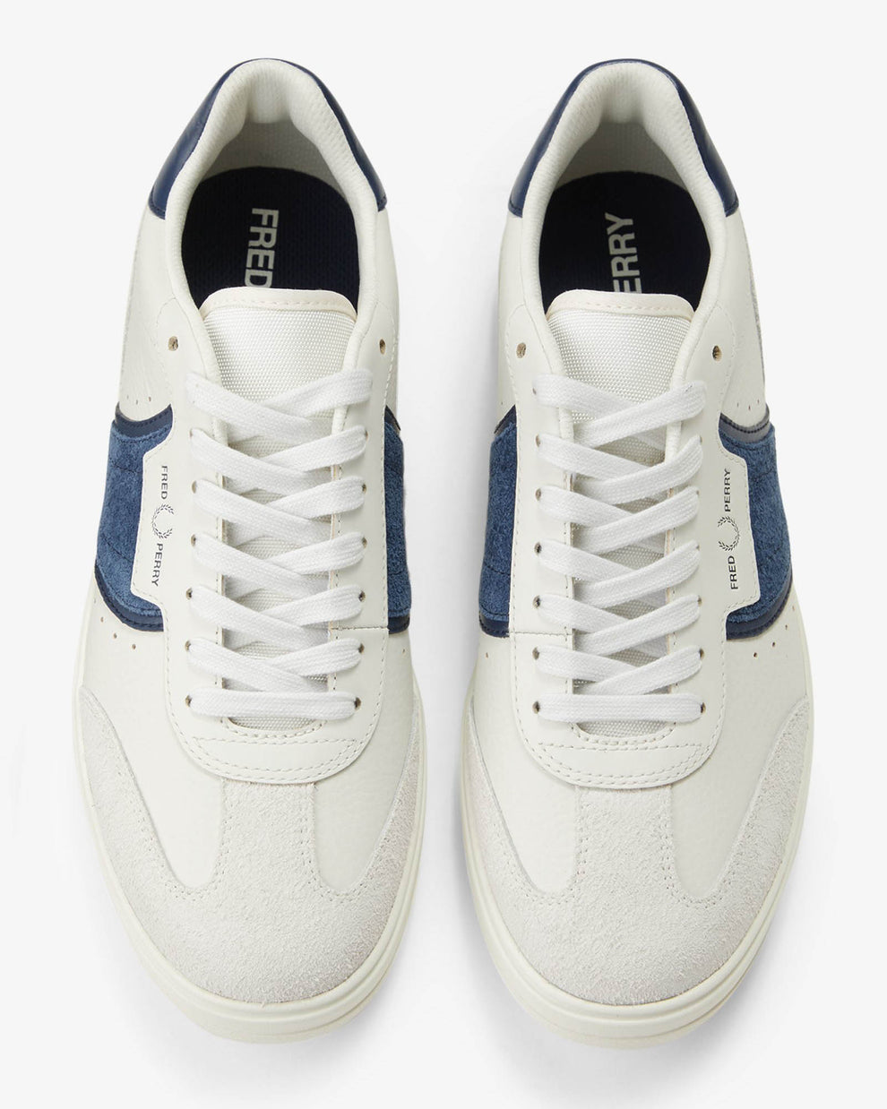 Fred Perry Mens B4 Mens Textured Leather/Suede Trainers - Porcelain 25 ...