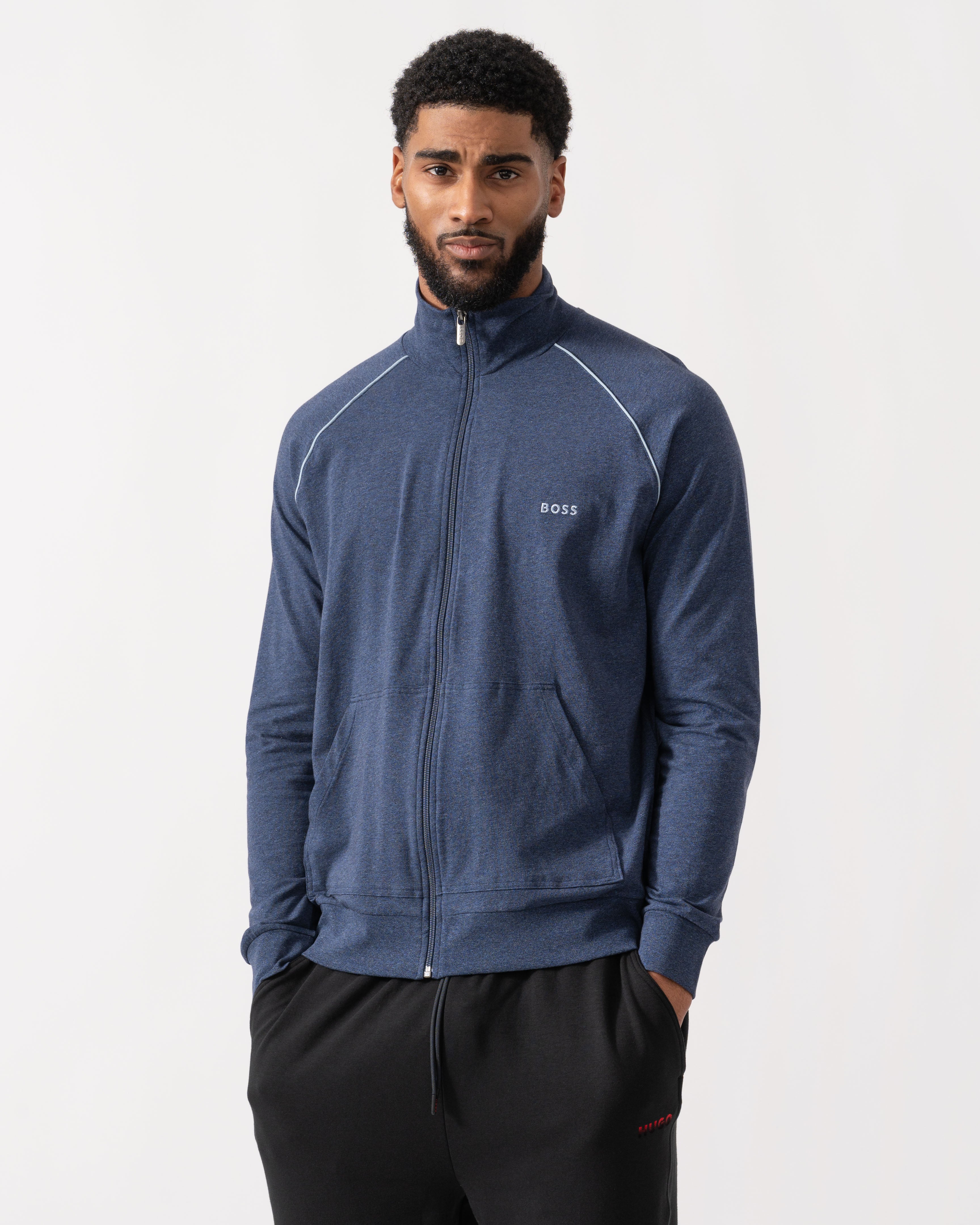 BOSS Orange Mix & Match Full Zip Loungewear Jacket - Open Blue 460 – CHO