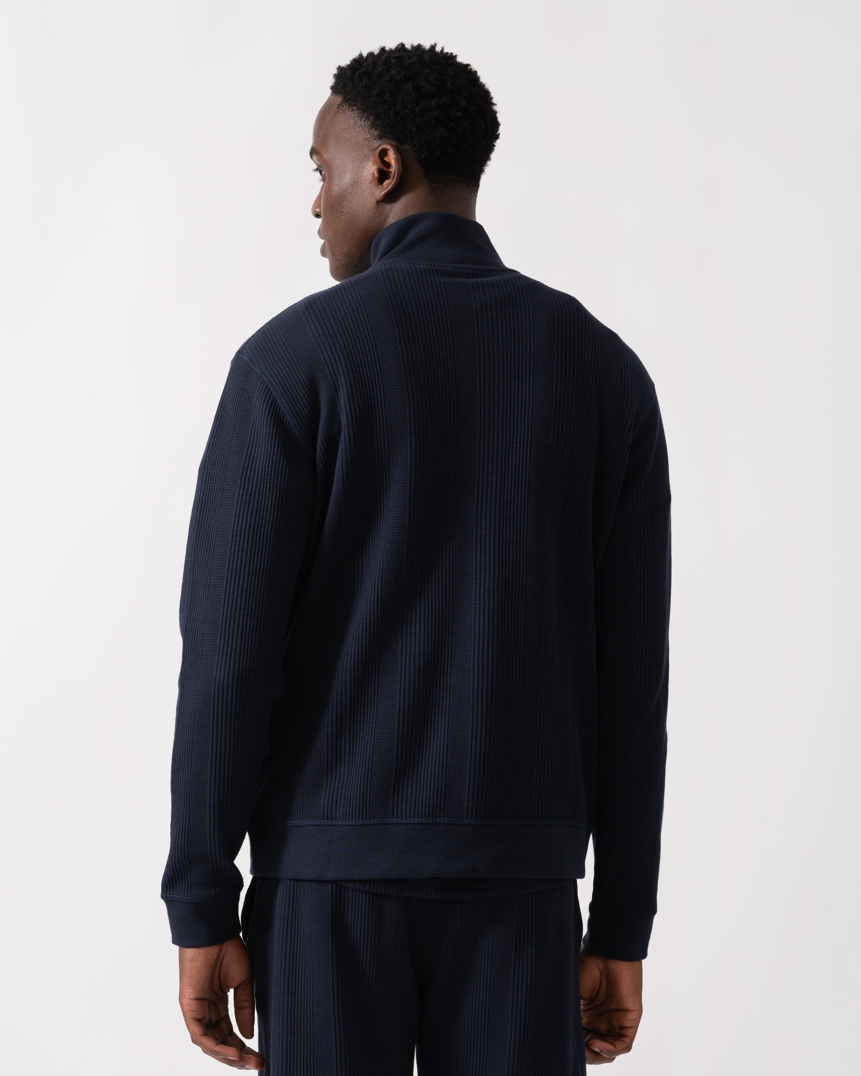 BOSS Orange Structure Mens 1/4 Zip Loungewear Top - Dark Blue 403 – CHO