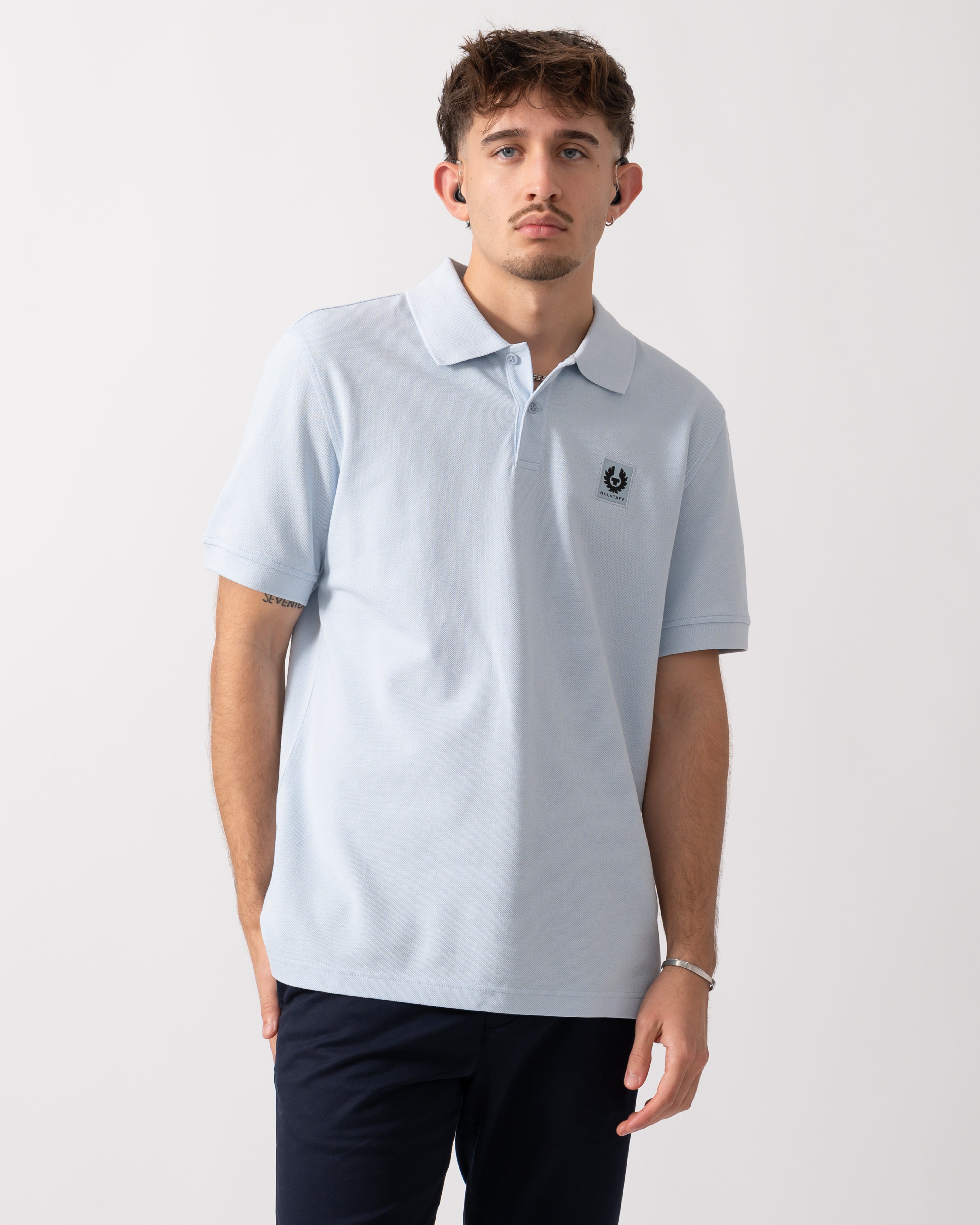 Belstaff Short Sleeved Mens Polo - Sky Blue – CHO