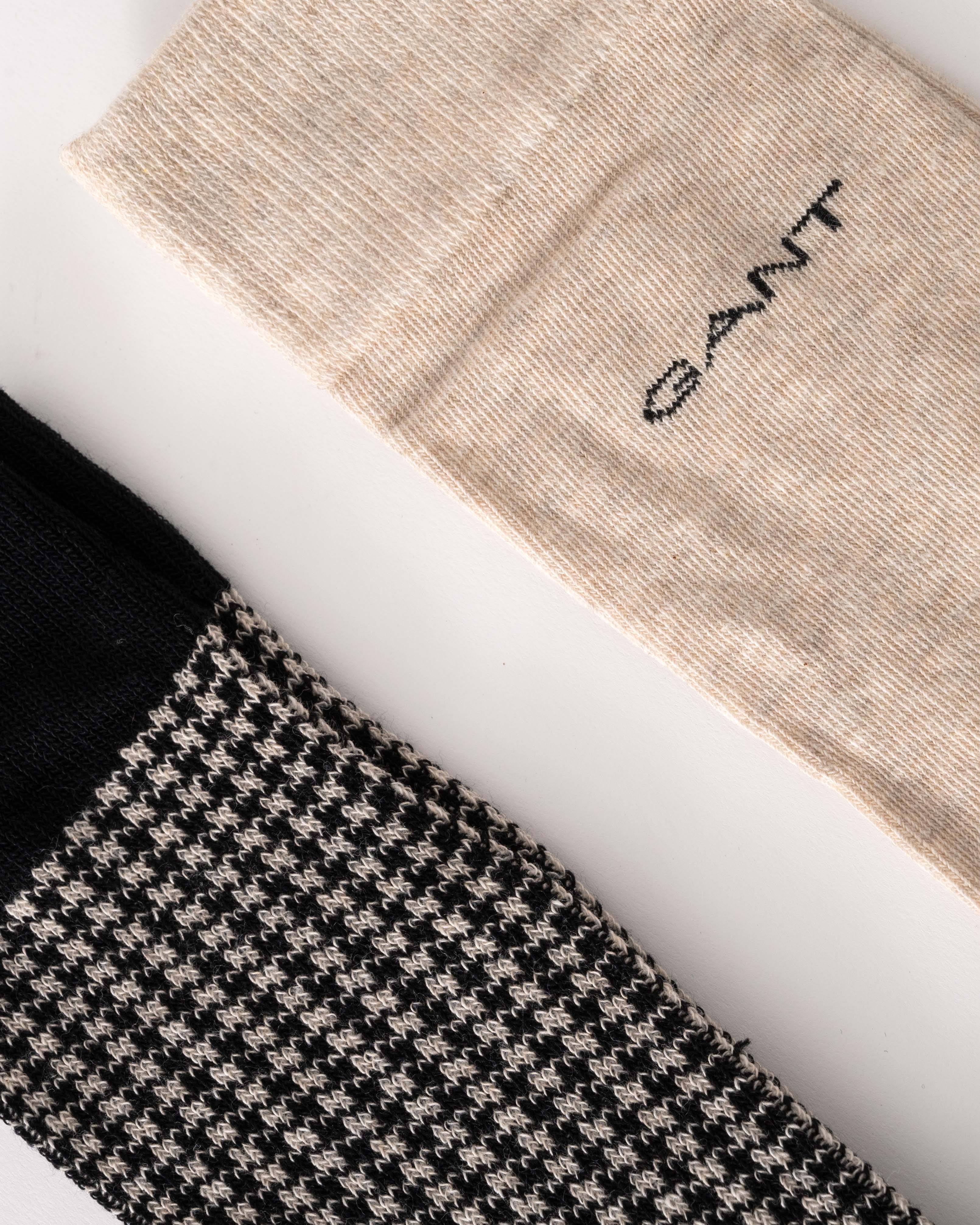 GANT 2 Pack Mens Houndstooth Pattern Socks Gift Box - 5 Black – CHO