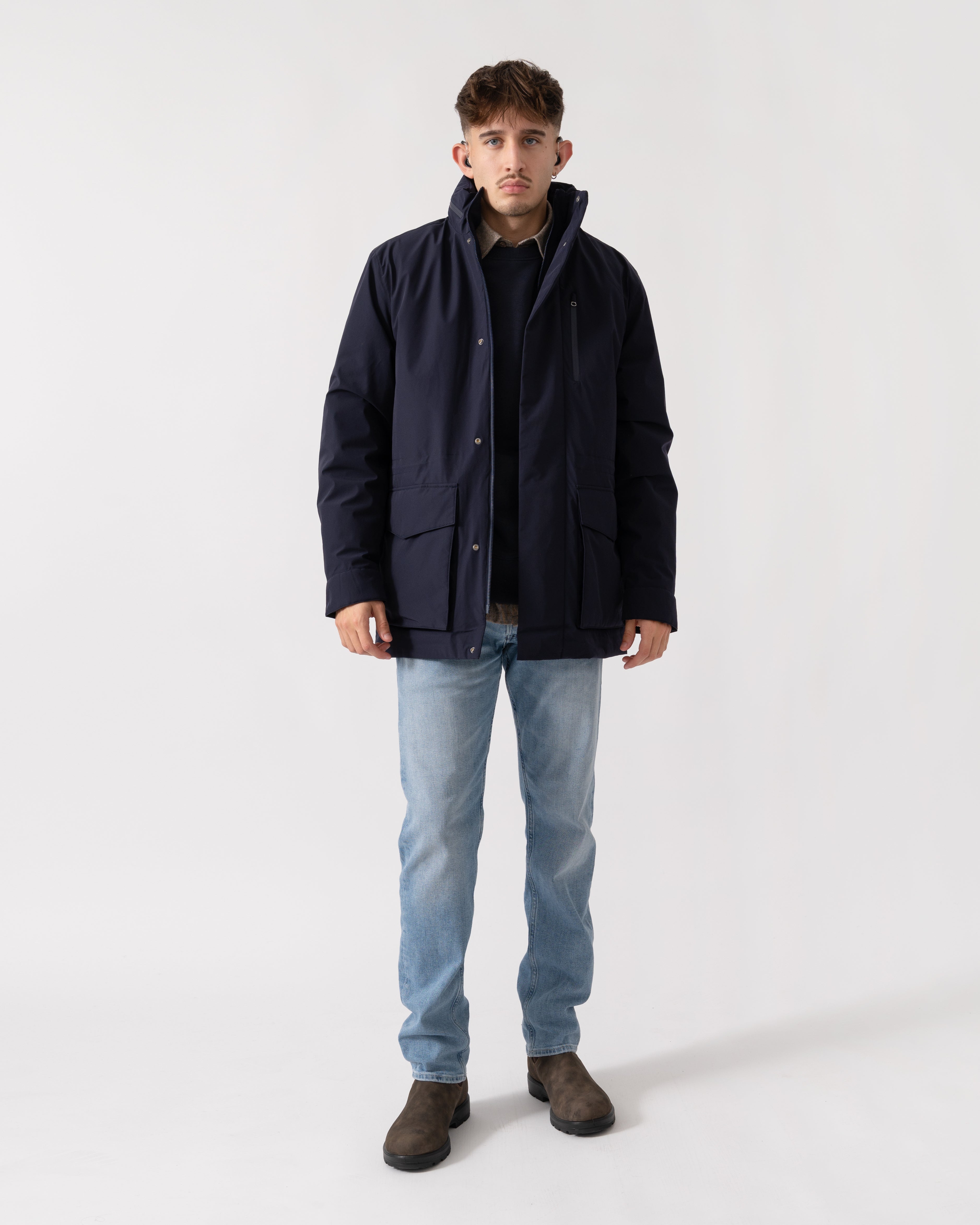 GANT Mens Double Mid Length Jacket - 433 Evening Blue – CHO