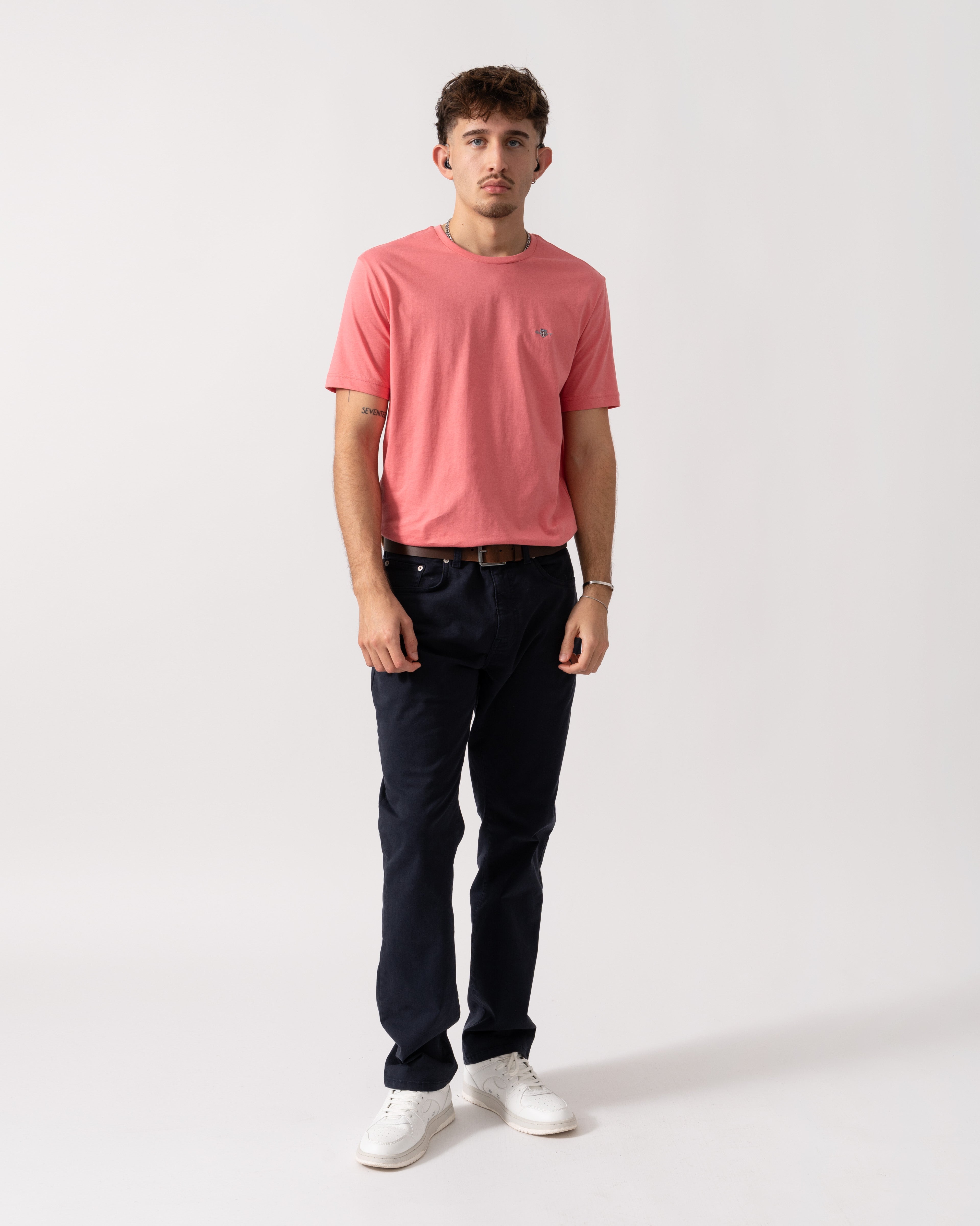 GANT Mens Regular Fit Short Sleeve Shield Logo T-Shirt - 622 Rose Pink ...