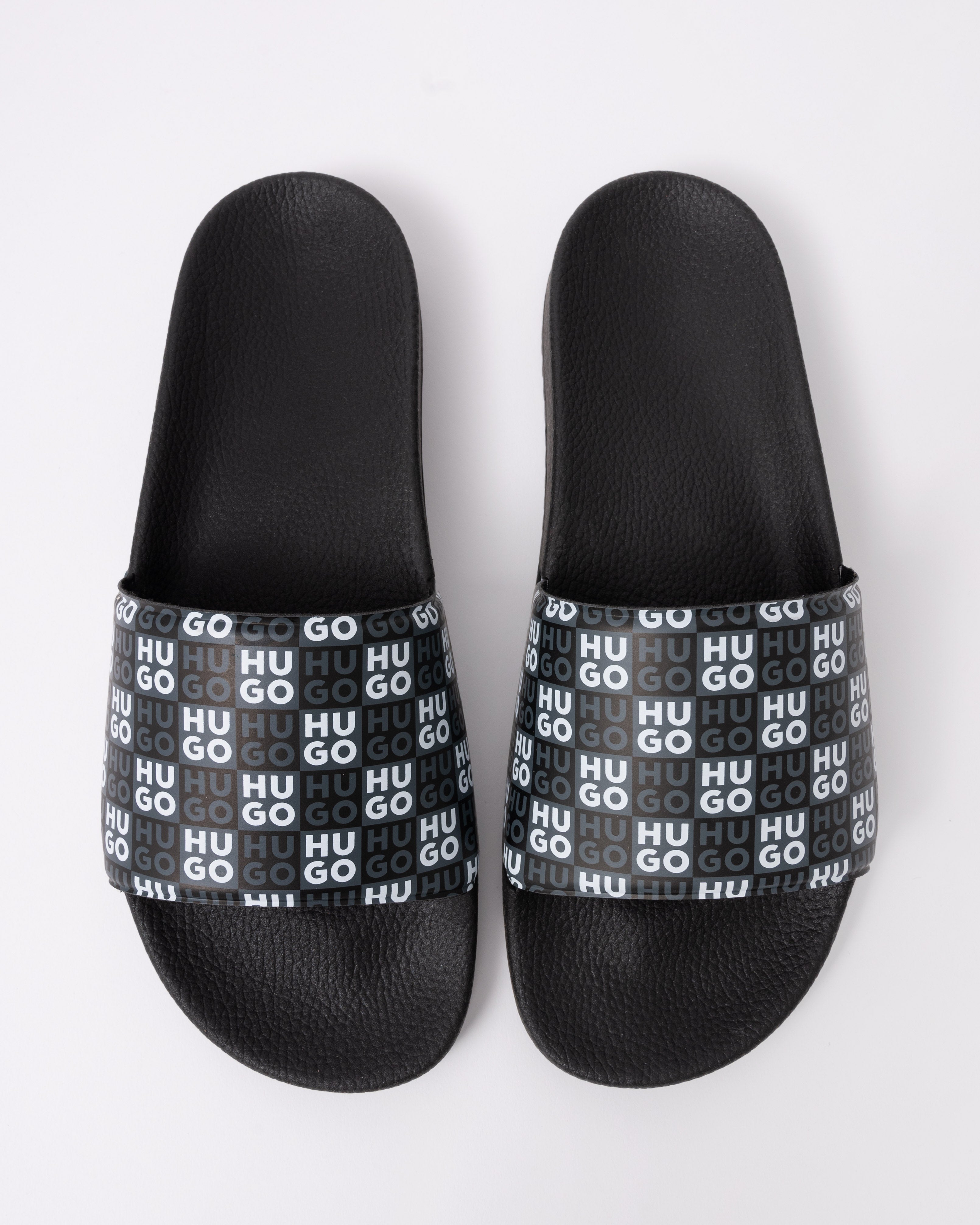 HUGO Timein Slides with Stacked Logo Strap - Black 001 – CHO