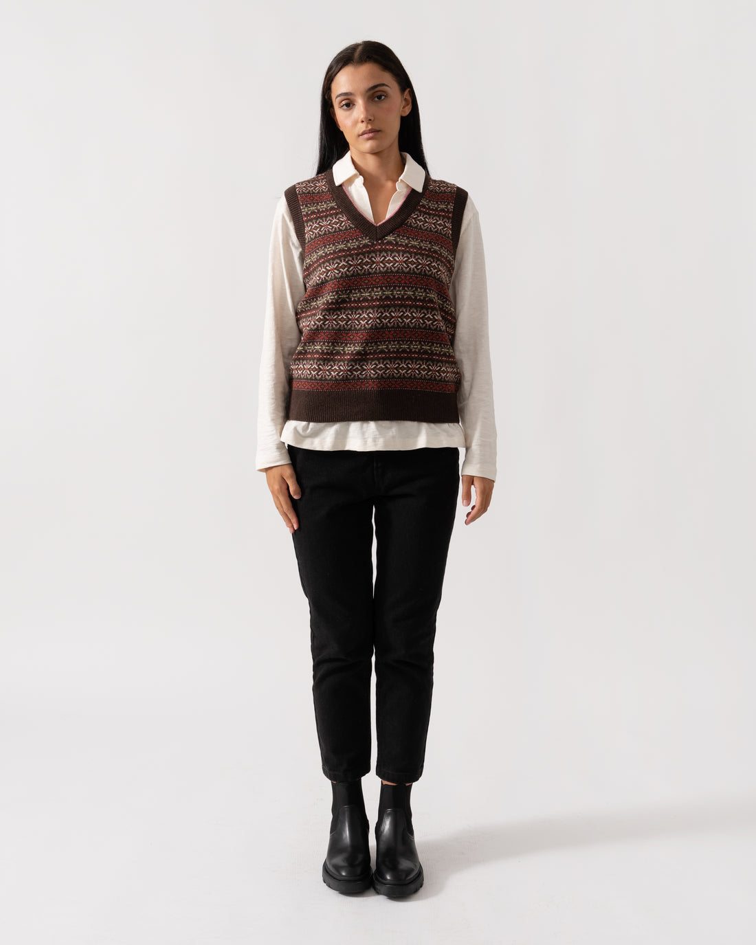 Joules Islay Womens V-Neck Knit Tank Top - Brown – CHO