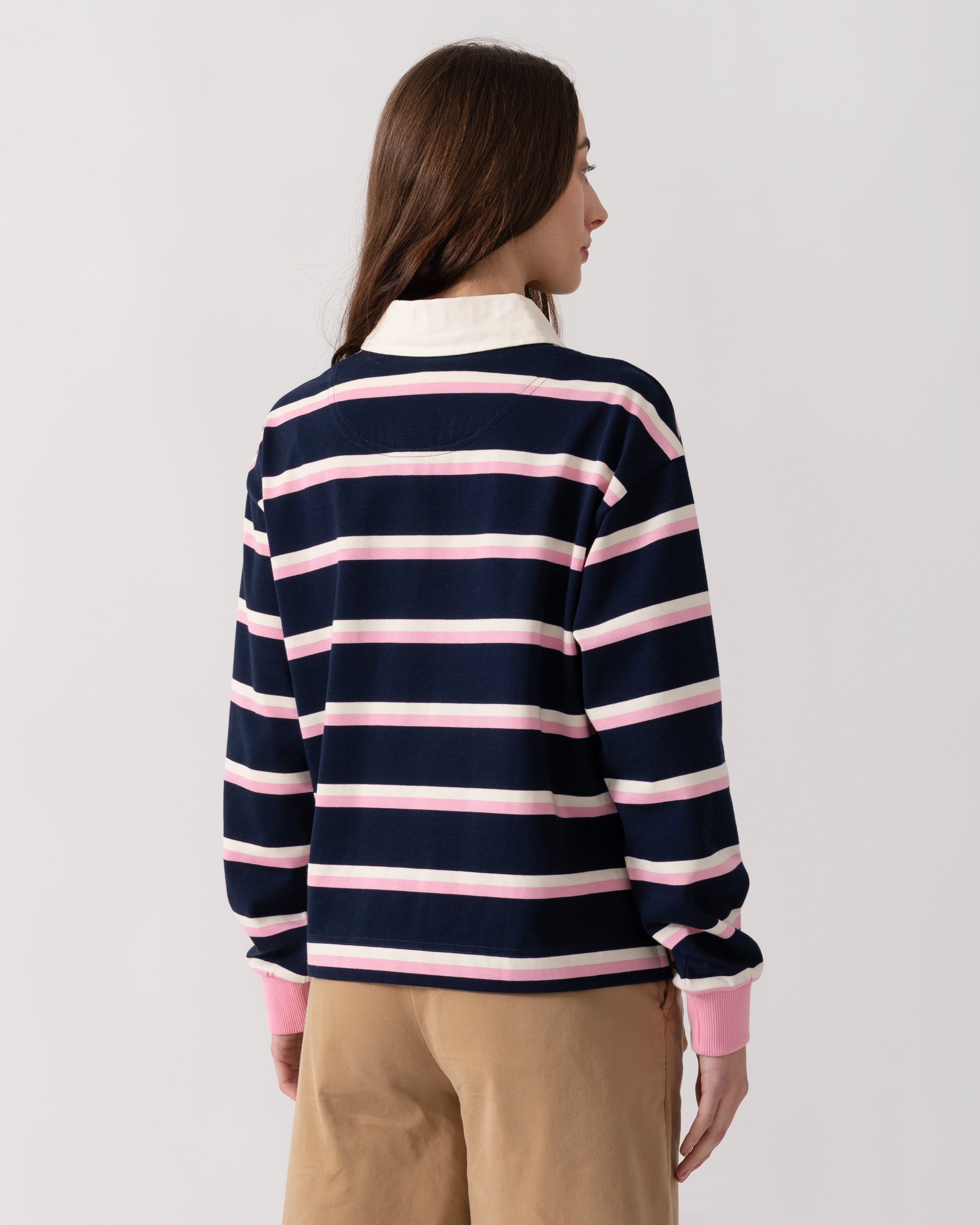 Joules Lara Womens Rugby Shirt - Navy/Pink – CHO