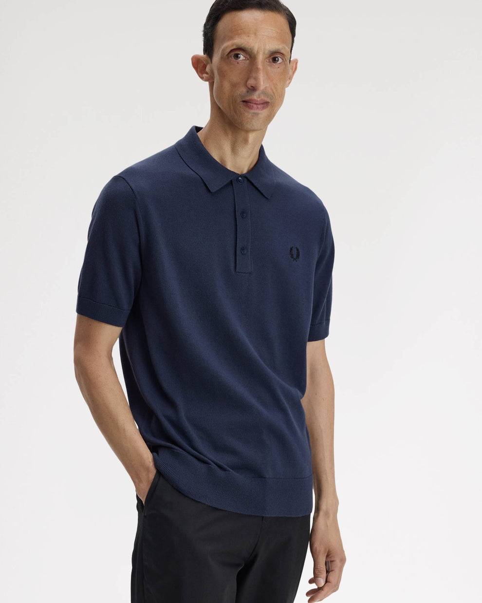 Fred Perry Mens Cotton Knitted Shirt - Dark Airforce 738 – CHO