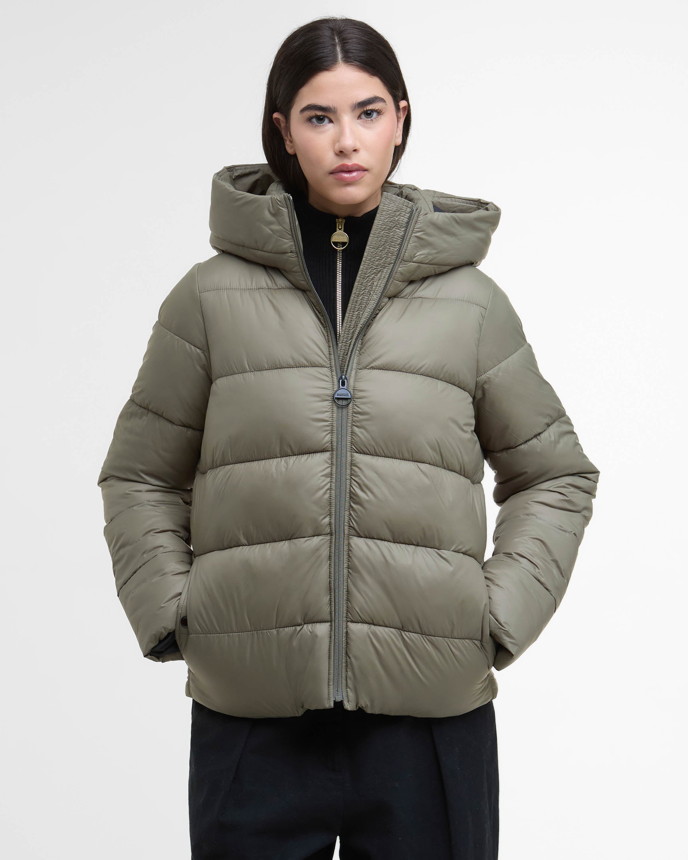 Barbour International Olivios Womens Puffer Jacket - Dusky Khaki – CHO