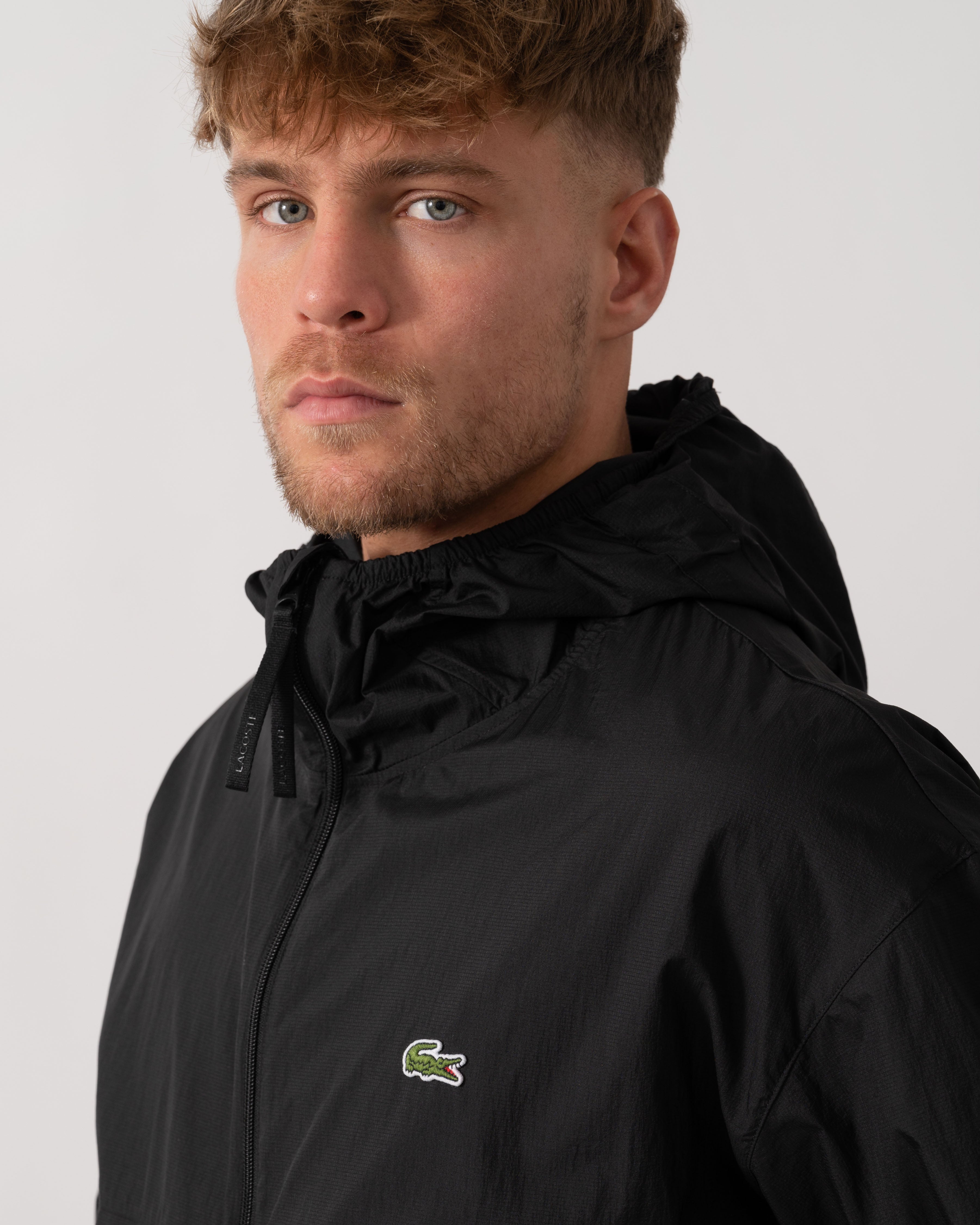 Lacoste Lightweight Packable Water-Repellent Ripstop Jacket - Black 03 ...