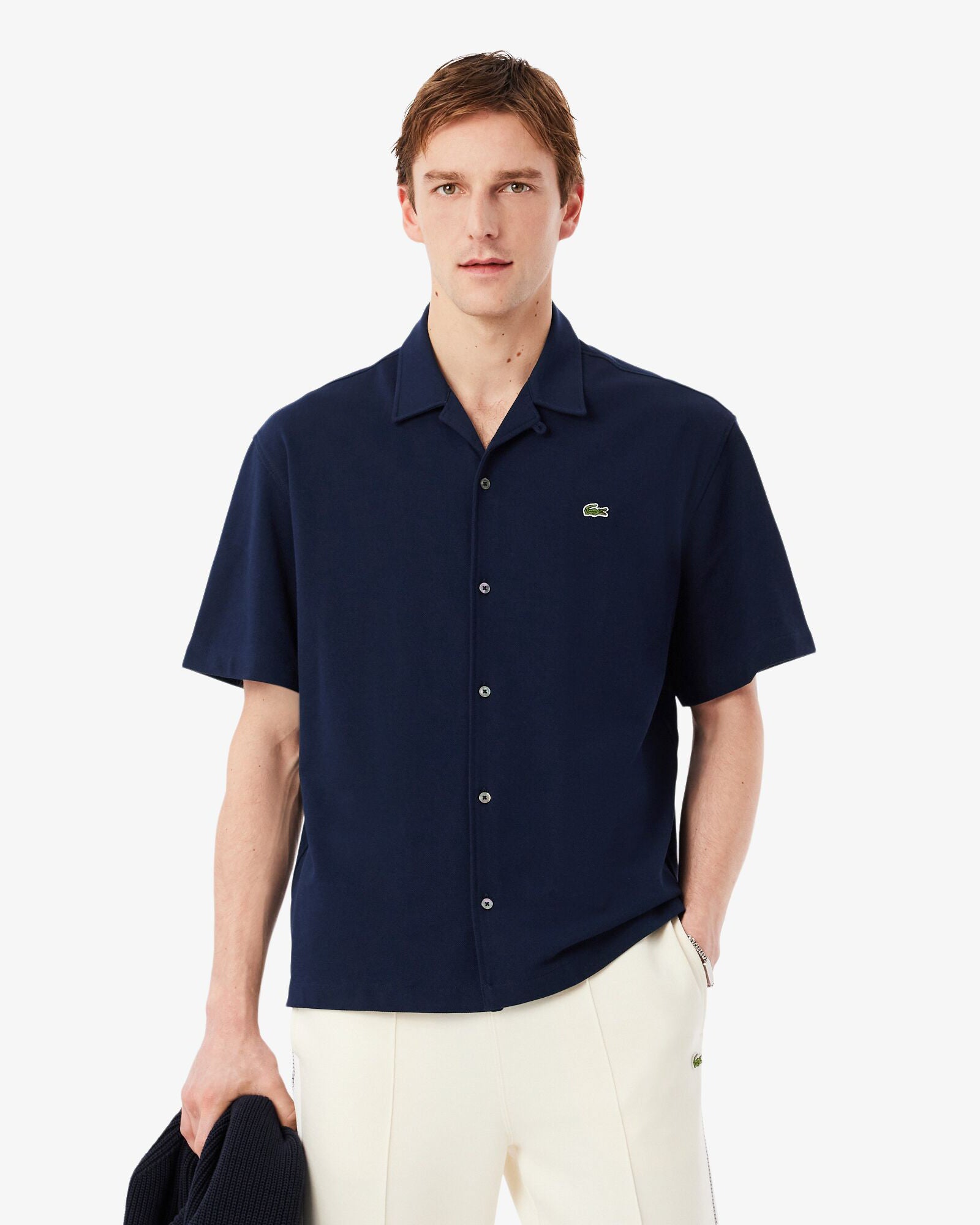 Lacoste Relaxed Fit Short Sleeved Mens Piqué Shirt - Navy Blue 166 – CHO