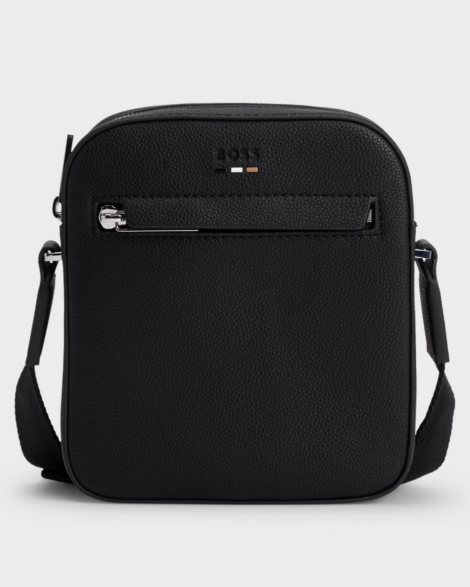 BOSS Orange Ray Mens Reporter Bag with Embossed Logo - Black 001 – CHO